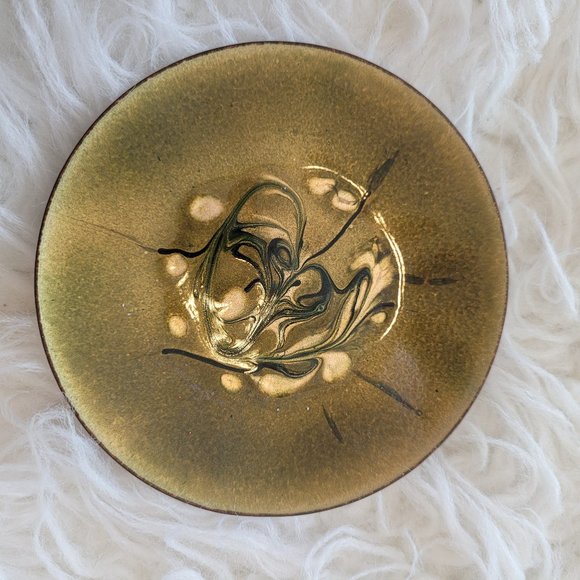 Estate | Accents | Vintage Painted Metal Art Deco Small Plate Green ...